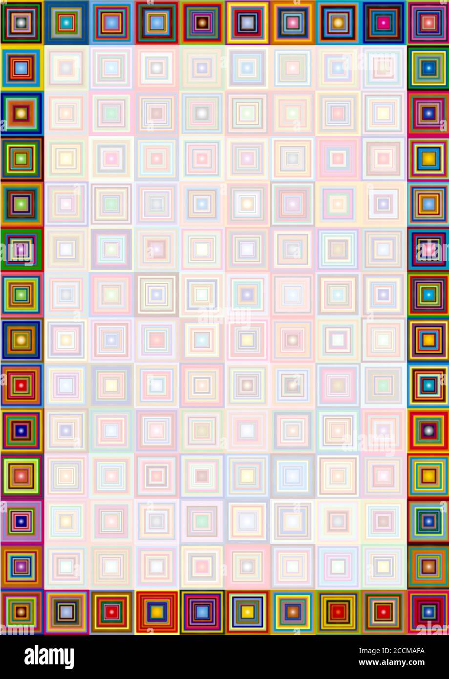 Attractive portrait border design using multi-coloured squares with ...