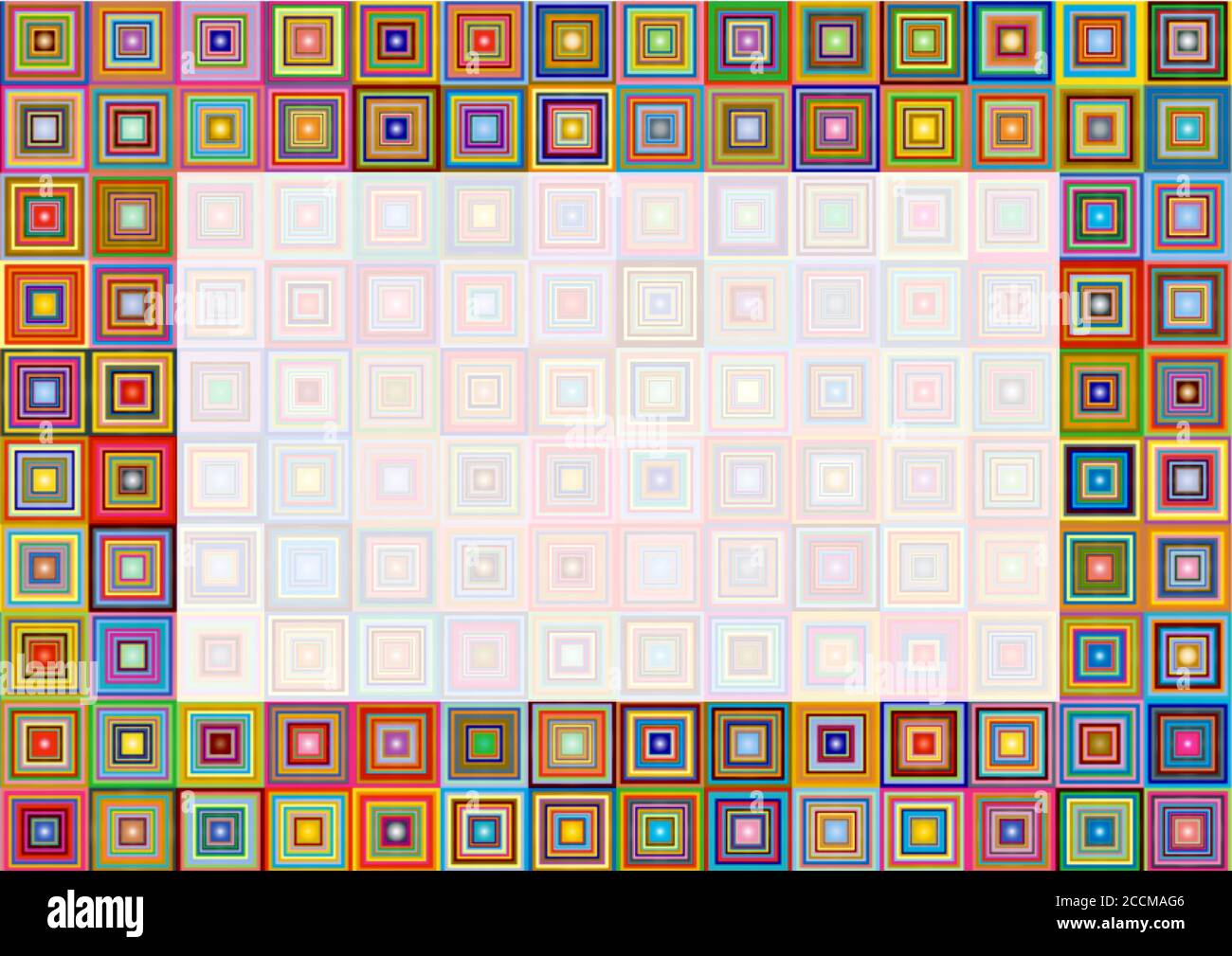 Attractive landscape border design using multi-coloured squares with ...