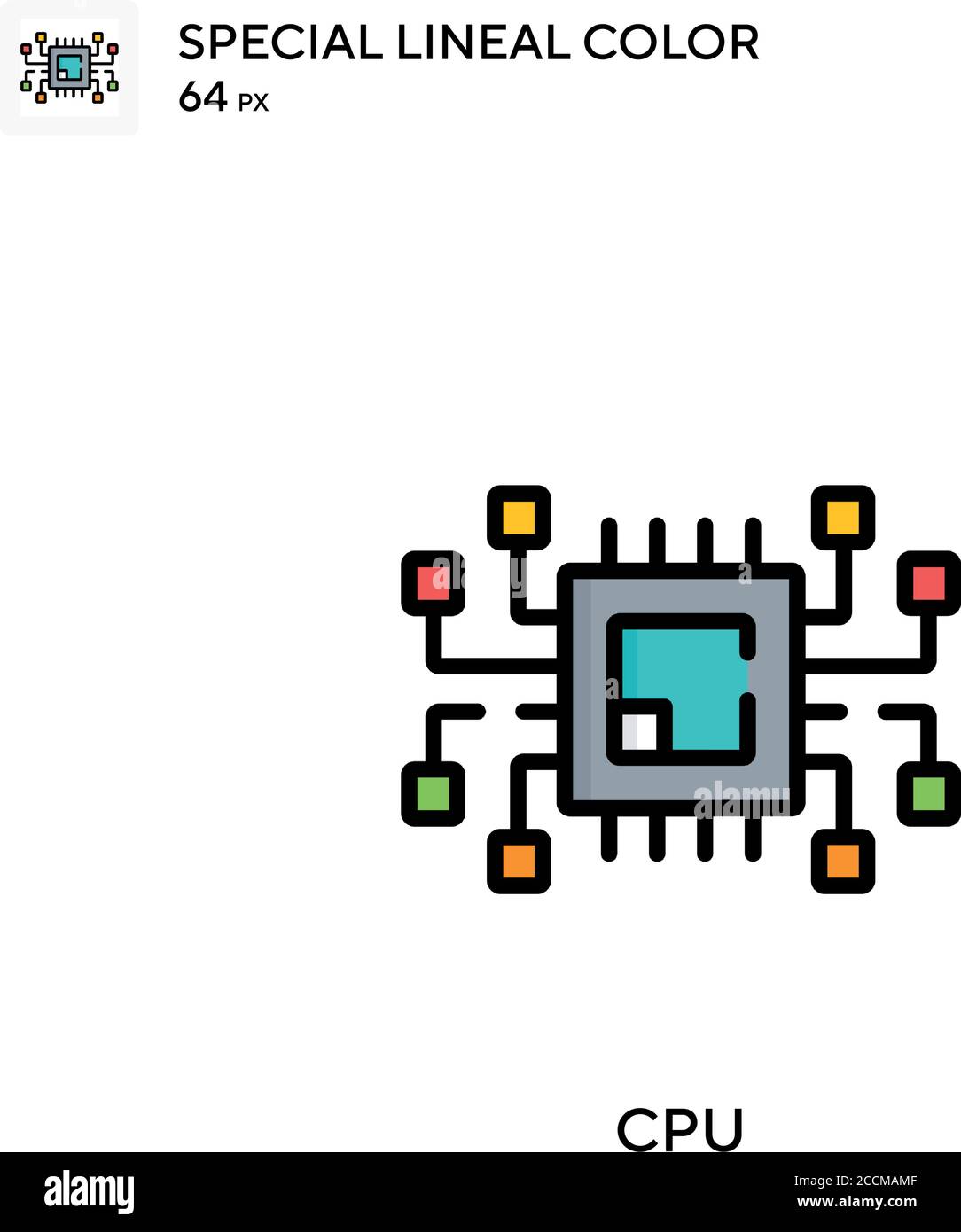 Cpu Special lineal color icon. Illustration symbol design template for ...