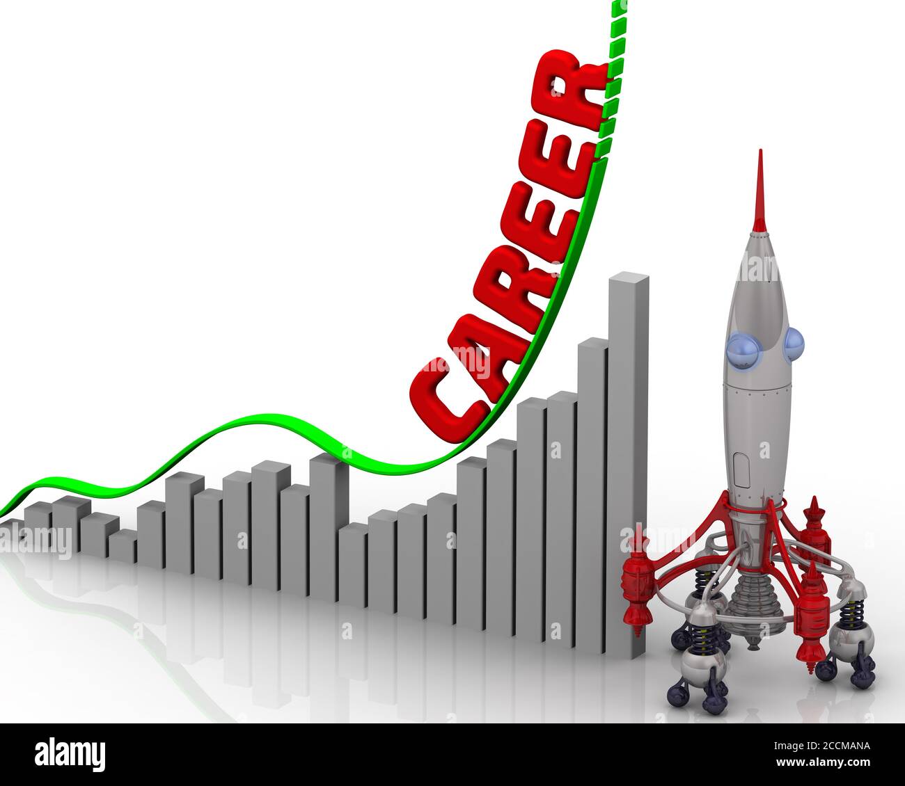 The graph of career growth. Graph of rapid growth with word CAREER and ...