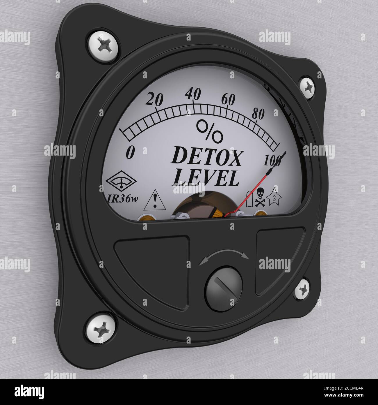 Detox level indicator. Analog indicator showing the level of ...