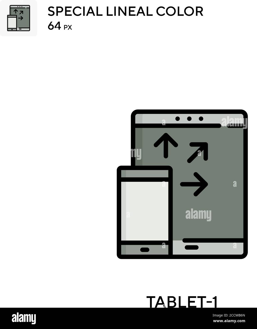 Tablet-1 Special lineal color icon. Illustration symbol design template ...
