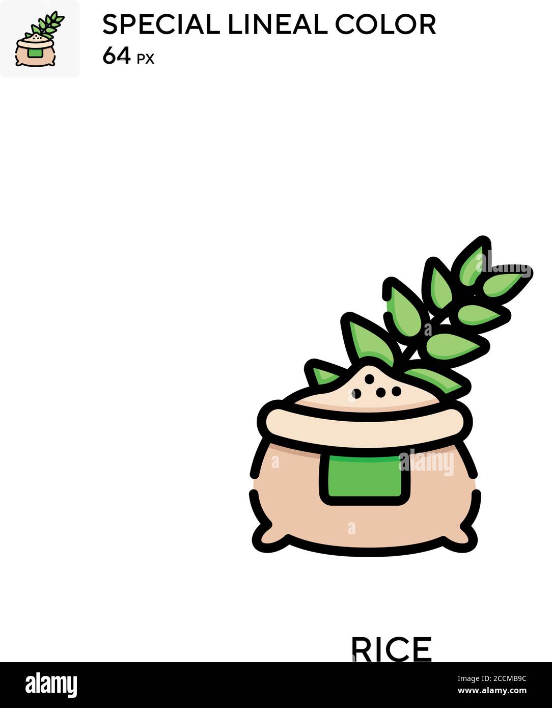 Rice Special lineal color icon. Illustration symbol design template for ...