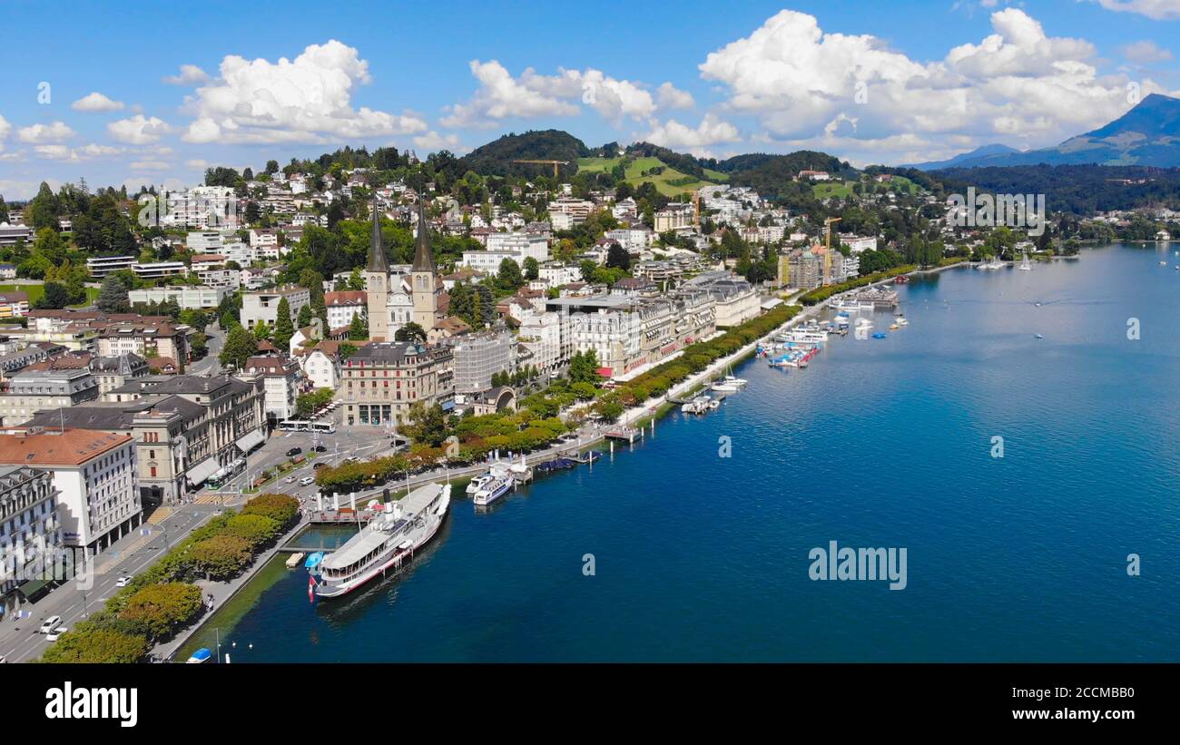 The lakefront of Lake Lucerne in Switzerland Stock Photo - Alamy