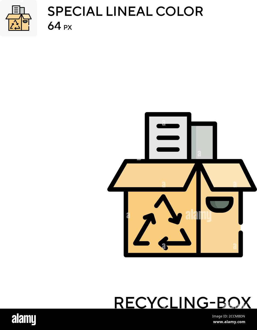 Recycling-box Special lineal color icon. Illustration symbol design ...