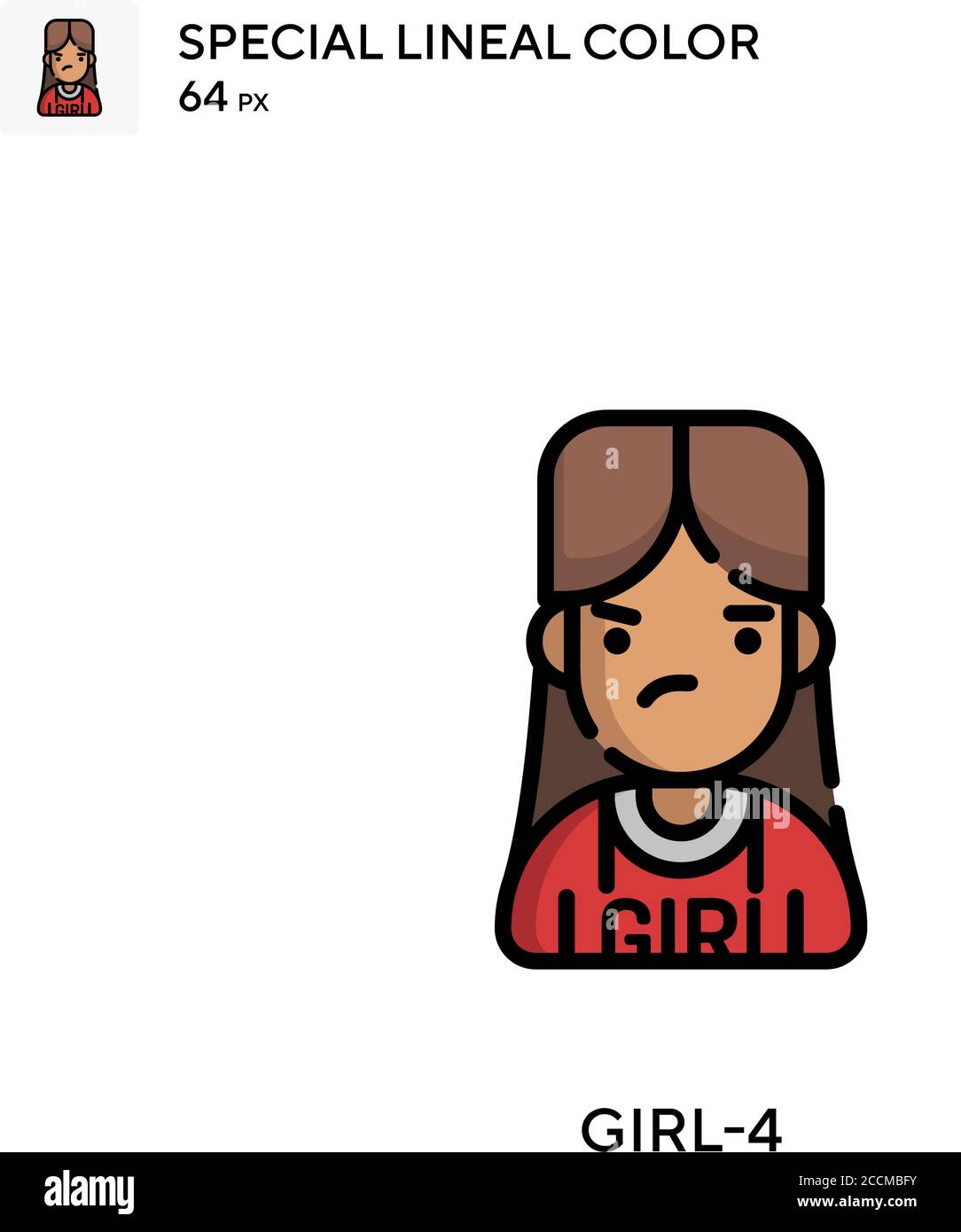 Girl-4 Special lineal color icon. Illustration symbol design template ...