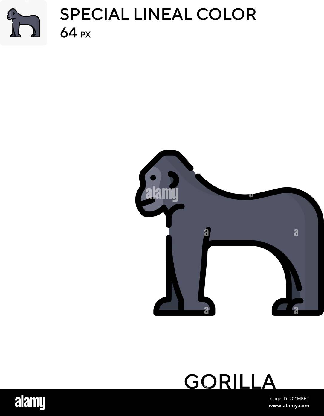 Gorilla Special lineal color icon. Illustration symbol design template for web mobile UI element ...