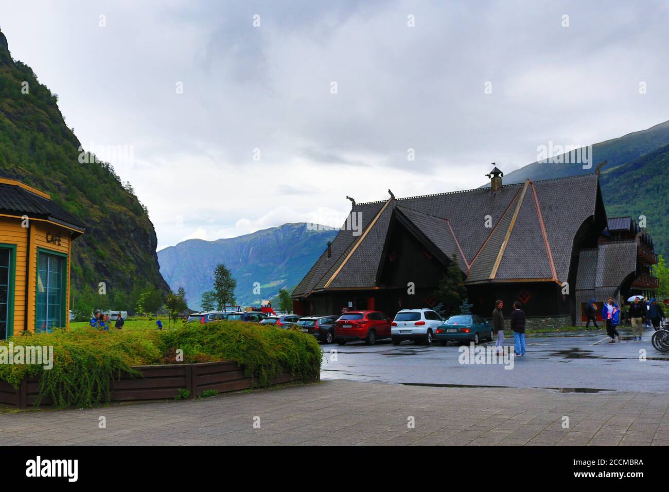 Views of Flåm-a village in southwestern Norway, in an area known for ...
