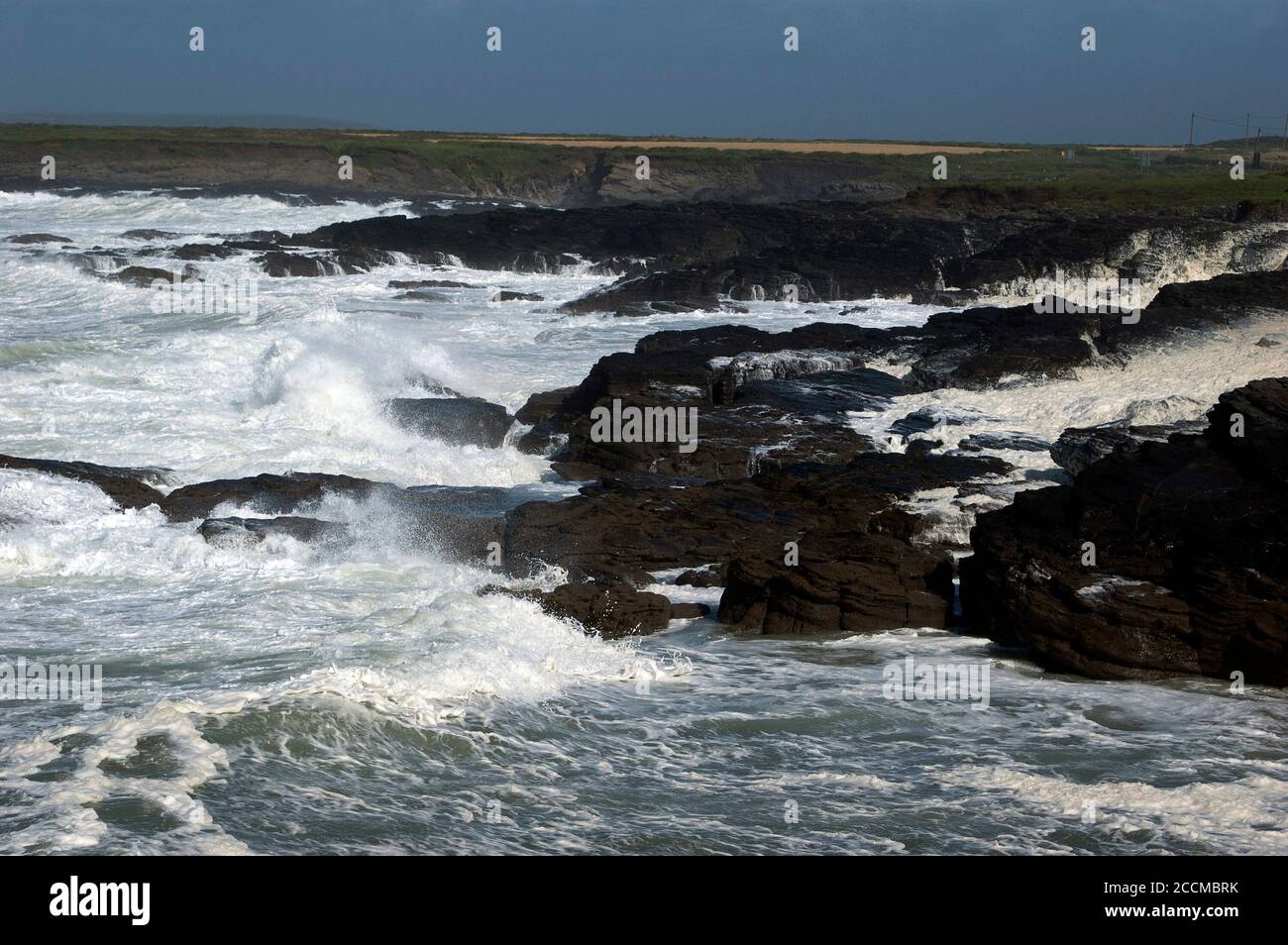 Rough sea around Hook Lighthouse, Co Wexford, Ireland, Europe Stock ...