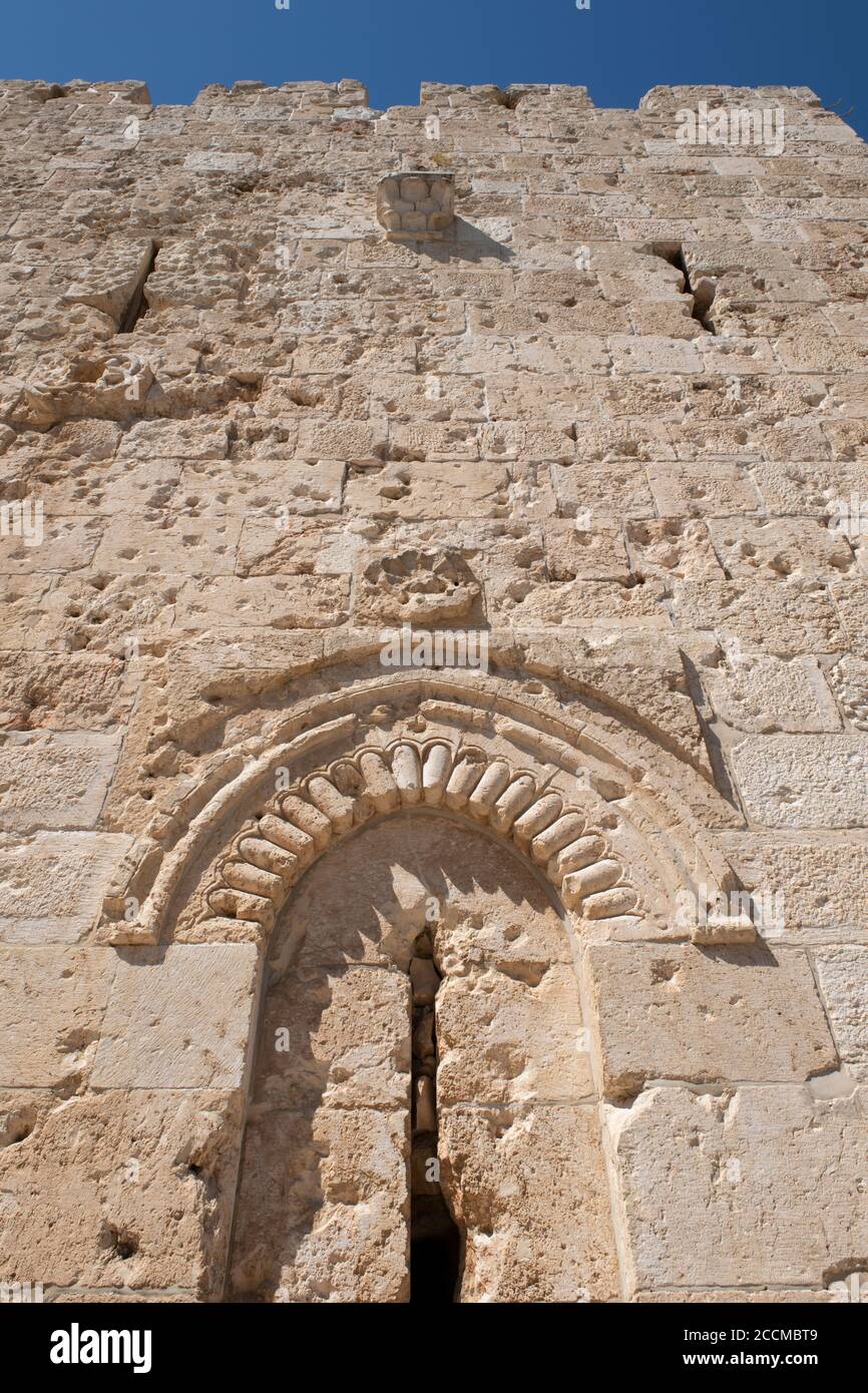 Israel, Jerusalem. Zion Gate, circa 1540, one of eight Gates of the Old ...