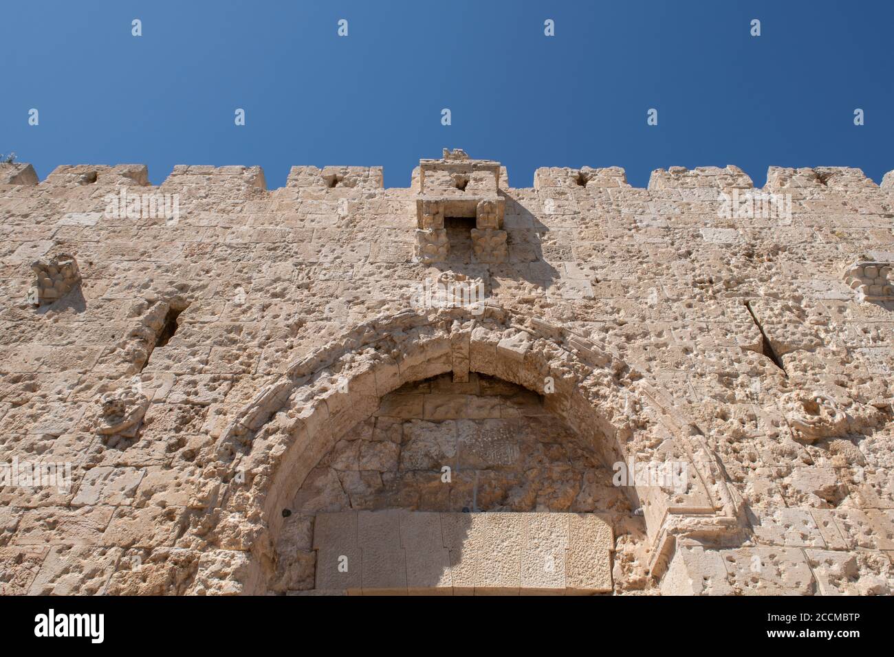 Israel, Jerusalem. Zion Gate, circa 1540, one of eight Gates of the Old ...