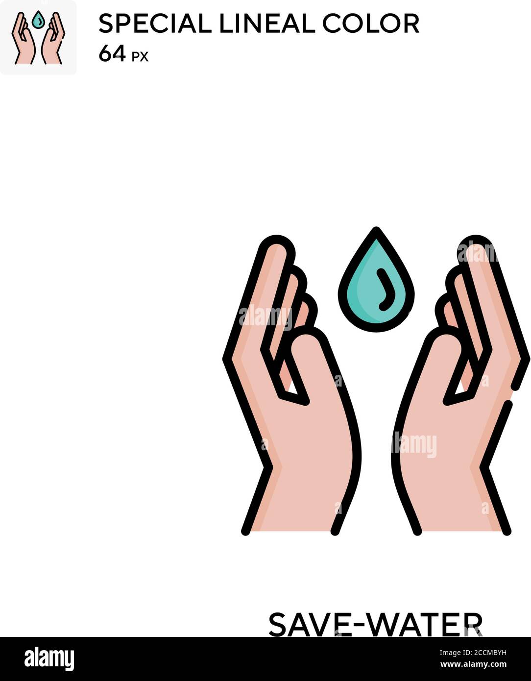 Save-water Special lineal color icon. Illustration symbol design ...
