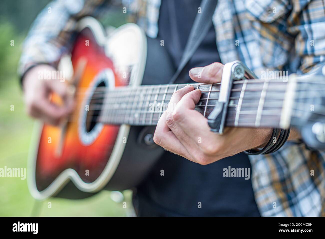Acoustic Guitar Playing Stock Photo - Alamy