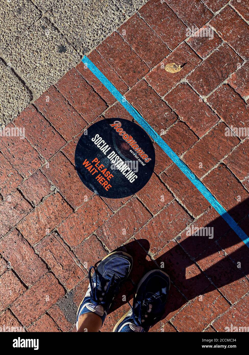 C, SOUTH AFRICA - May 07, 2020: Social distancing sign at Rocomamas ...