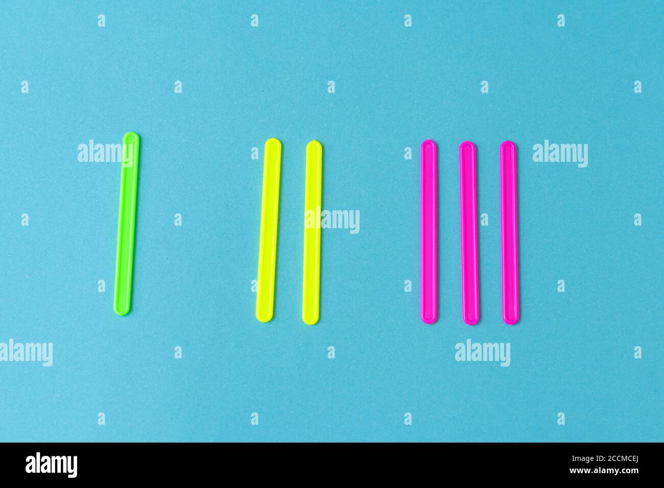 multi-colored plastic counting sticks for learning counting Stock Photo ...