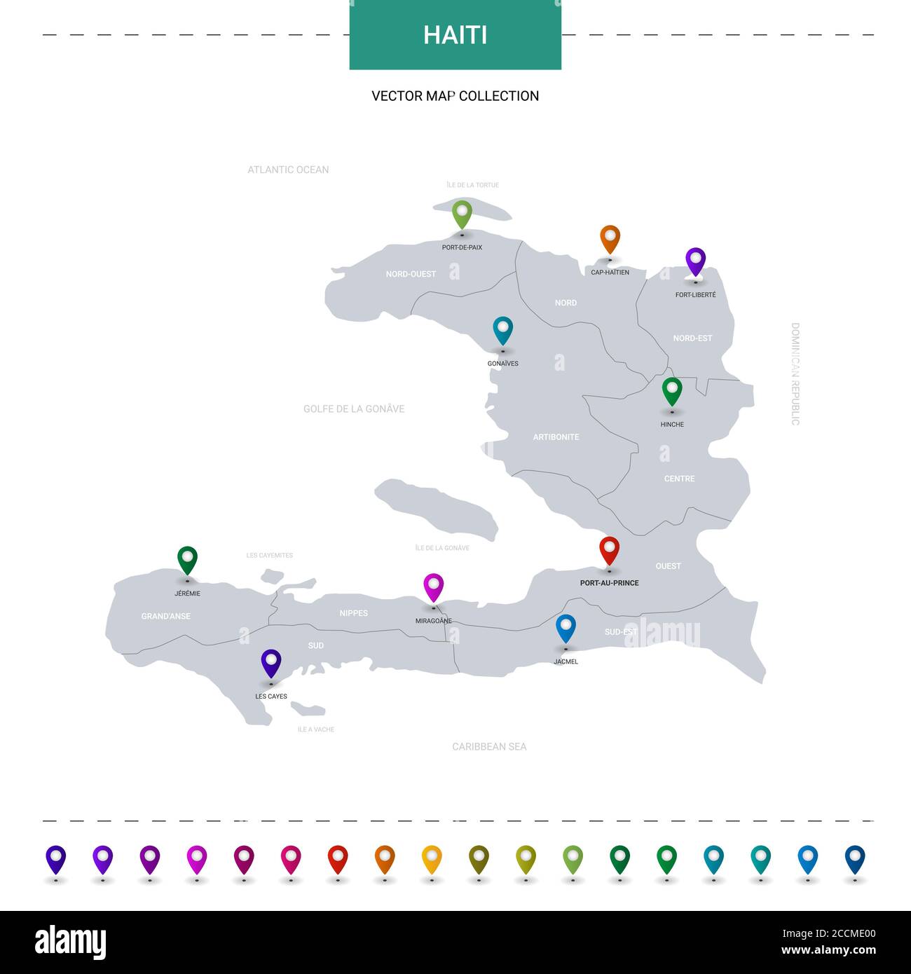 Haiti map with location pointer marks. Infographic vector template ...