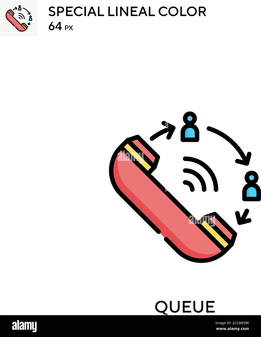 Queue Special lineal color icon. Illustration symbol design template ...