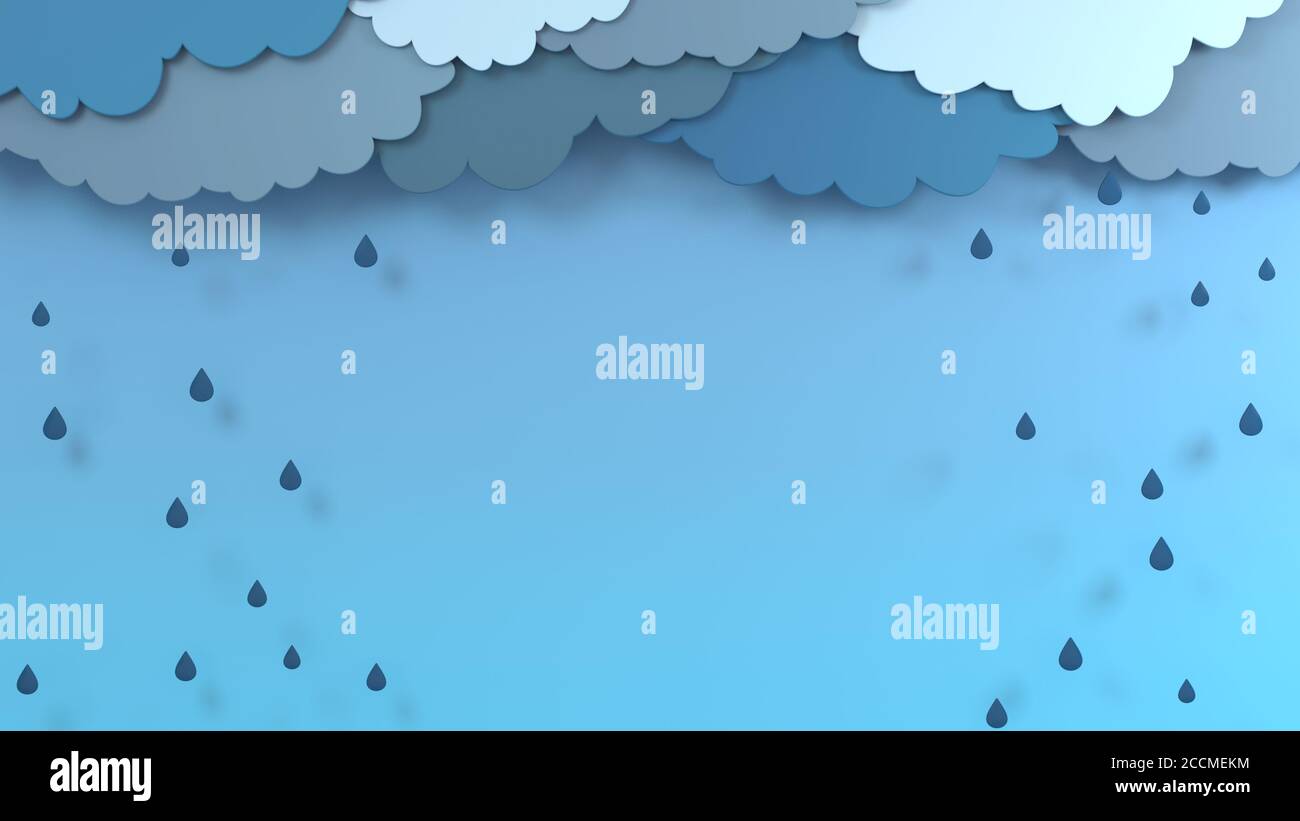 Autumn background layout decorate with clouds, rain and trees for ...