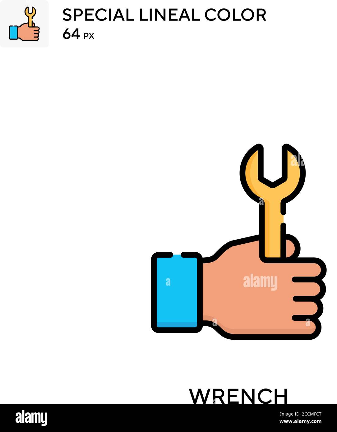 Wrench Special lineal color icon. Illustration symbol design template ...