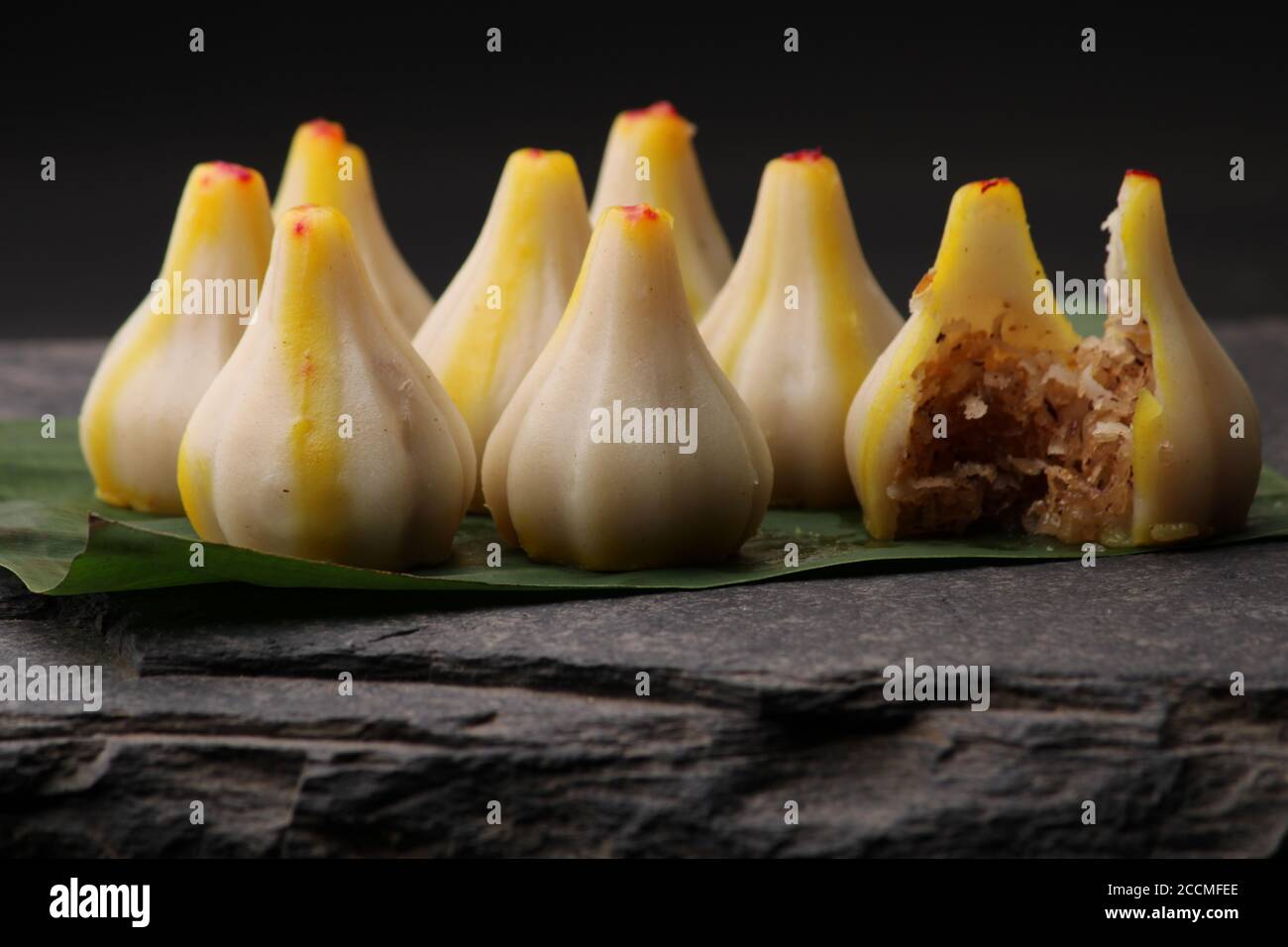 Steamed Modak, made from rice flour and coconut jaggery filling. Modak ...