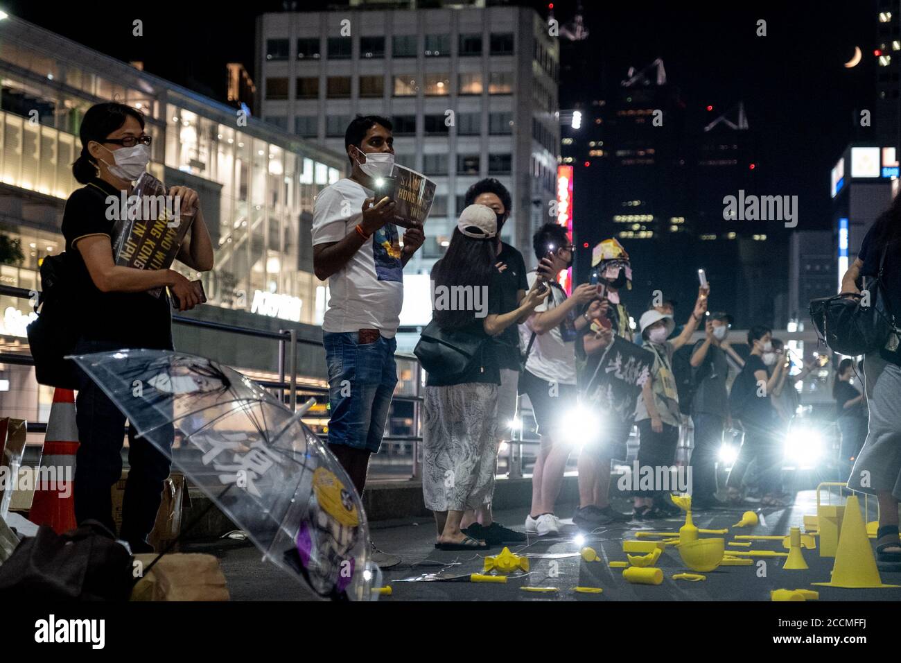 Demonstrators holding ’Liberate Hong Kong, revolution of our times ...