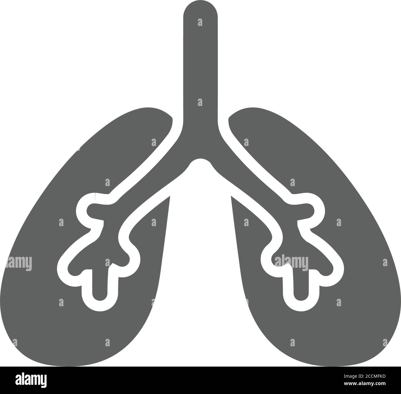 Anatomy, breath, lungs icon is isolated on white background. Simple ...