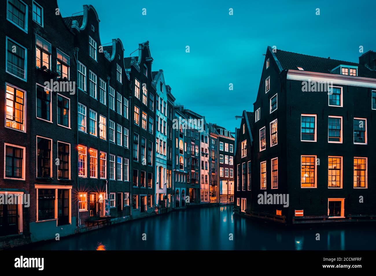 Famous view in Amsterdam, Holland Stock Photo - Alamy