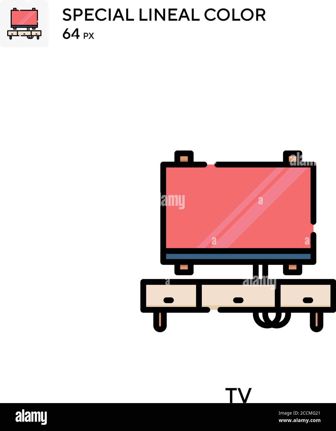 Tv Special lineal color icon. Illustration symbol design template for ...