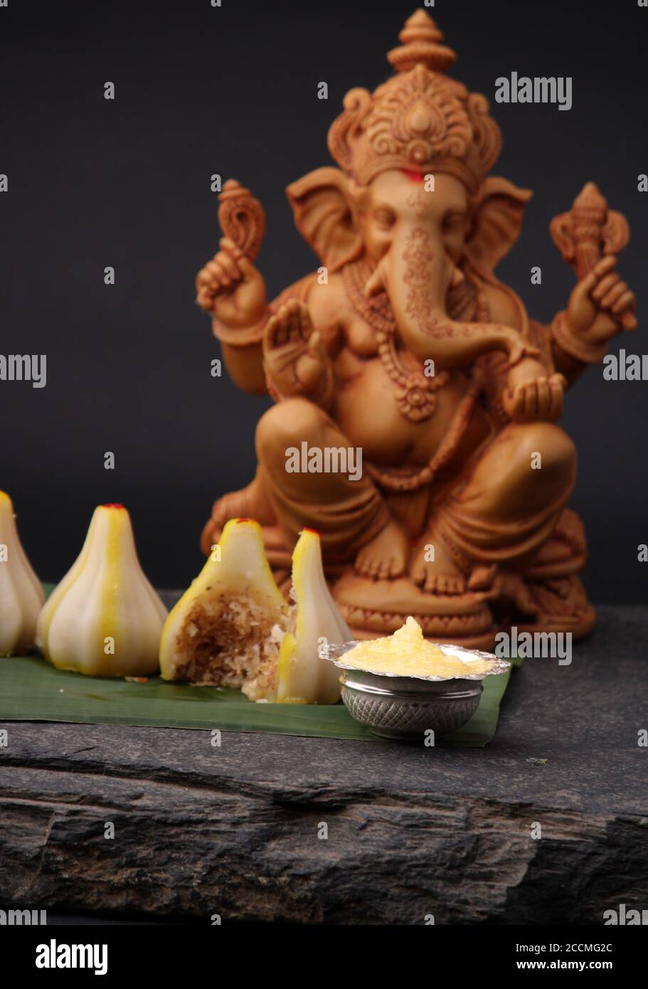 Modak- a traditional dish made on Ganpati festival in India. served ...