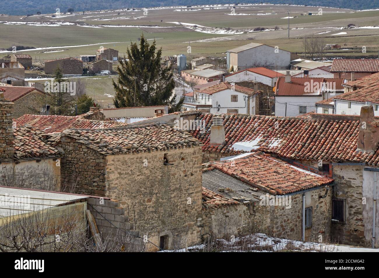 Fuentes de Magaña village in Soria province, Spain Stock Photo - Alamy