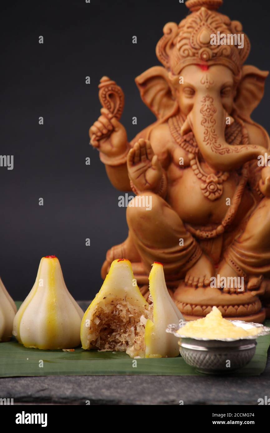 Modak- a traditional dish made on Ganpati festival in India. served ...