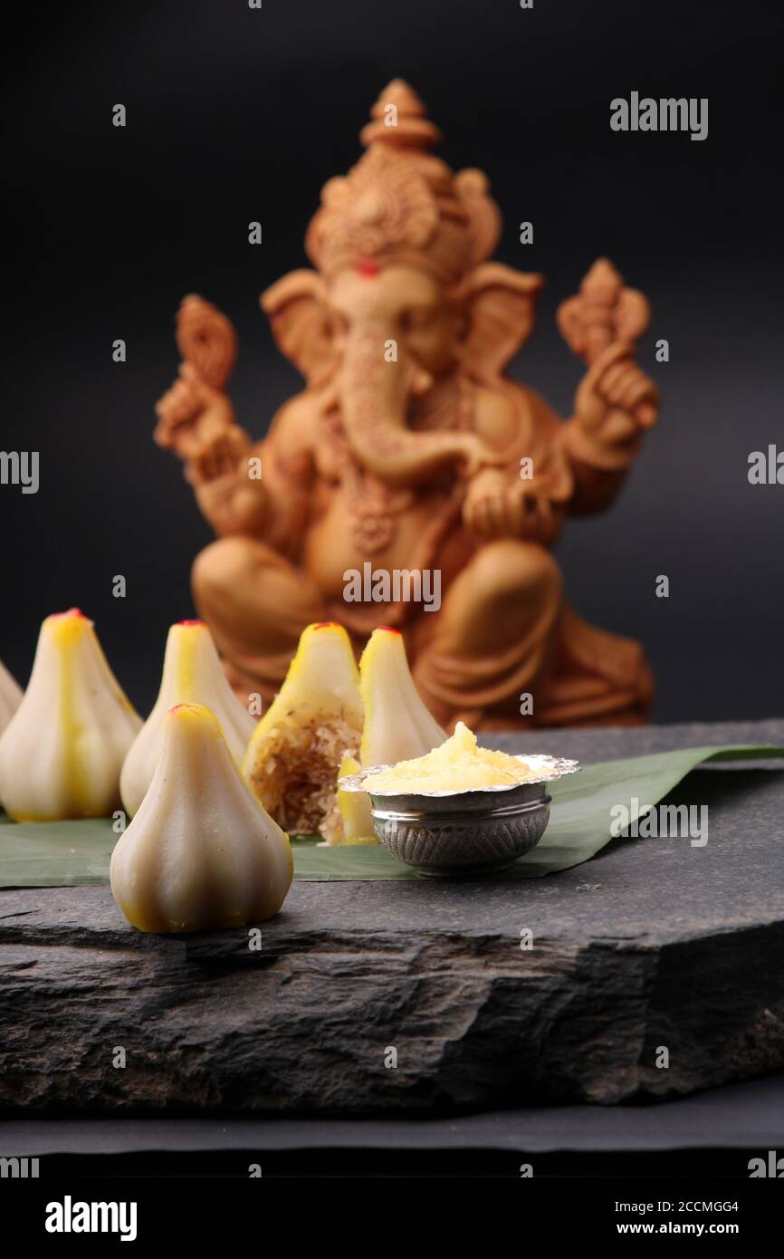 Modak- a traditional dish made on Ganpati festival in India. served ...