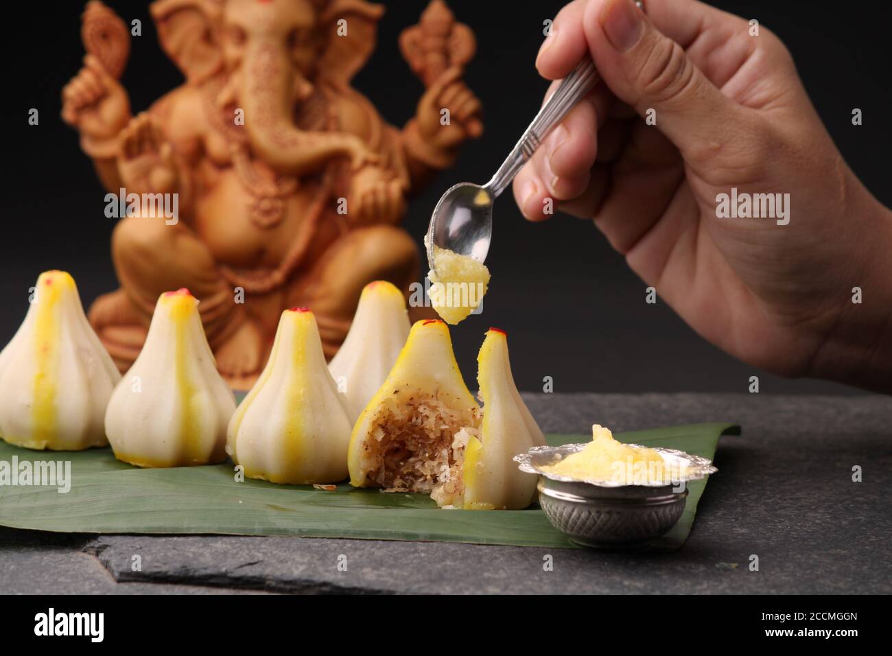 Modak- a traditional dish made on Ganpati festival in India. served ...