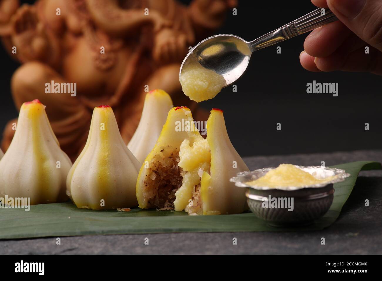 Modak- a traditional dish made on Ganpati festival in India. served ...