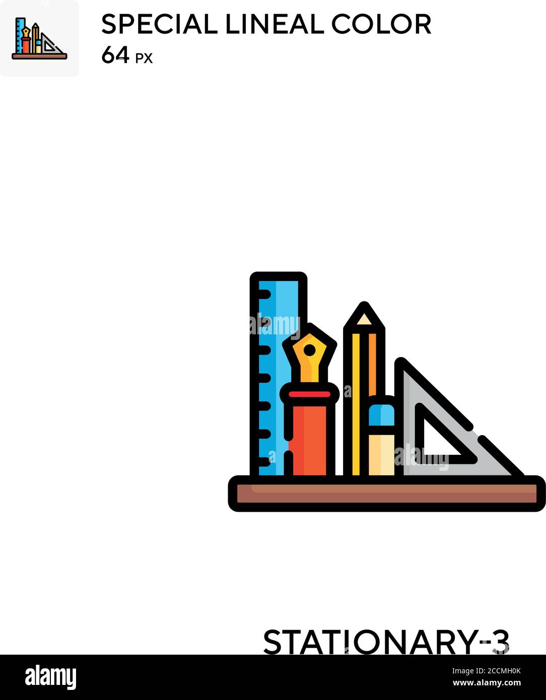 Stationary-3 Special lineal color icon. Illustration symbol design ...