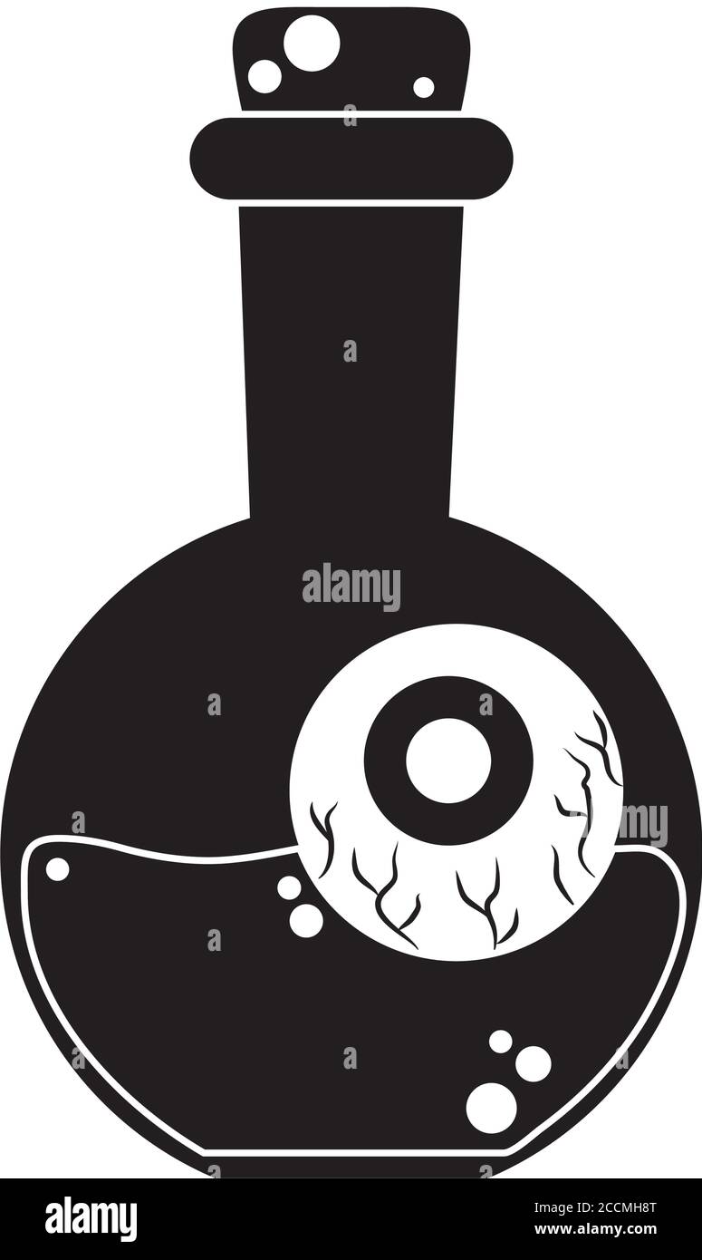 happy halloween, potion bottle with creepy eye trick or treat party ...
