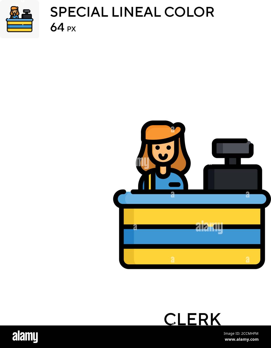 Clerk Special lineal color icon. Illustration symbol design template ...