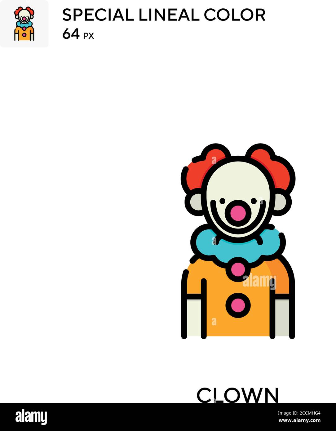Clown Special lineal color icon. Illustration symbol design template ...