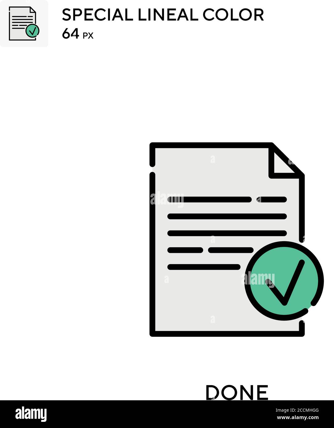 Done Special lineal color icon. Illustration symbol design template for ...