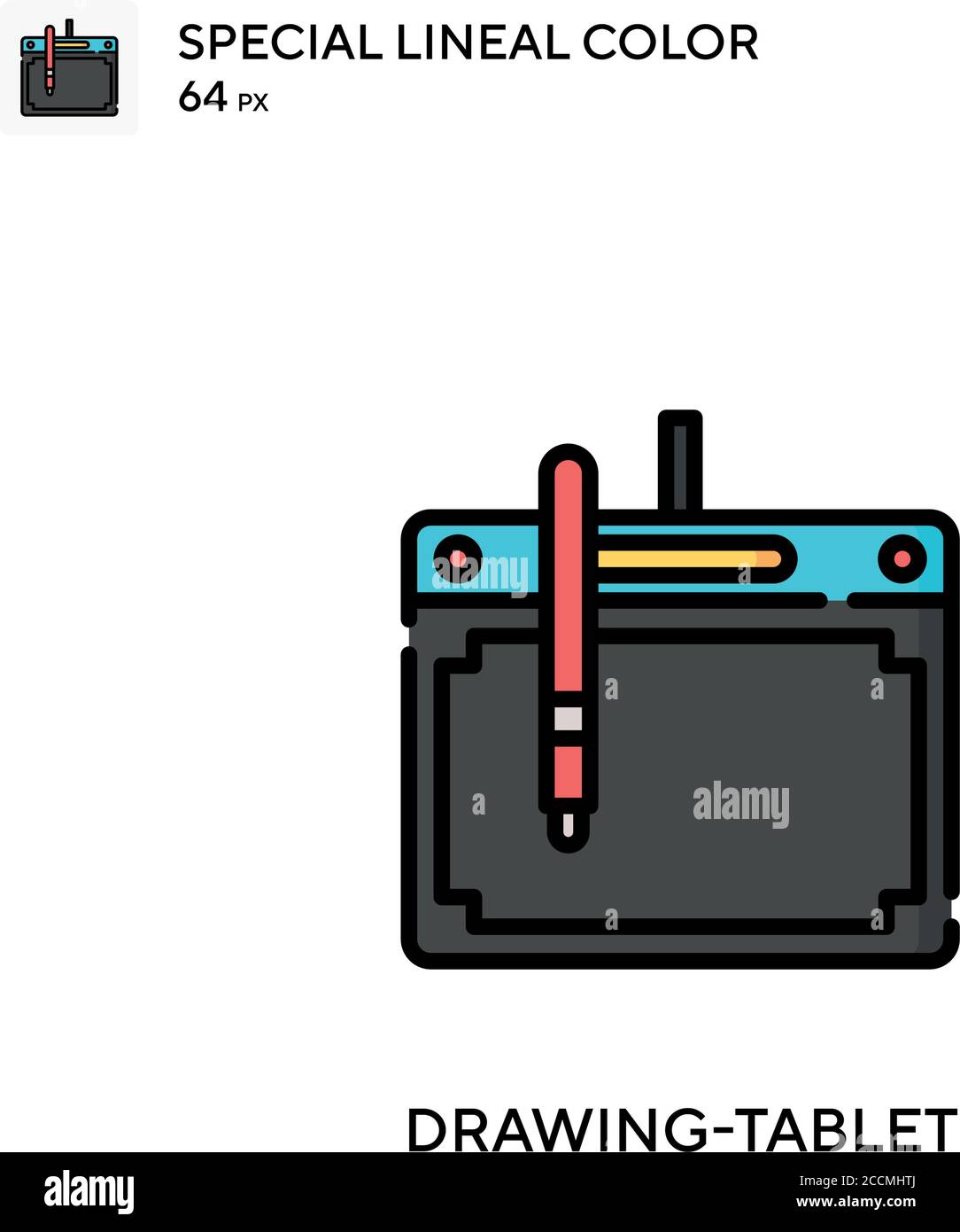 Drawing-tablet Special lineal color icon. Illustration symbol design ...