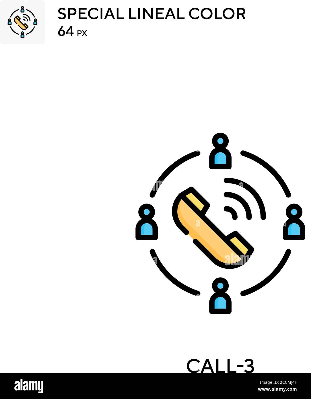 Call-3 Special lineal color icon. Illustration symbol design template ...