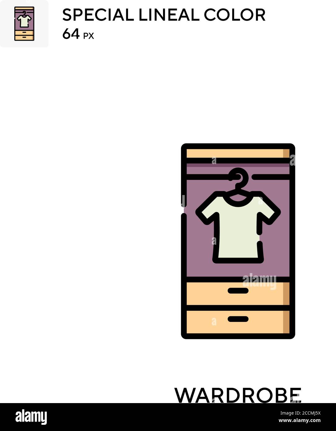 Wardrobe Special lineal color icon. Illustration symbol design template ...