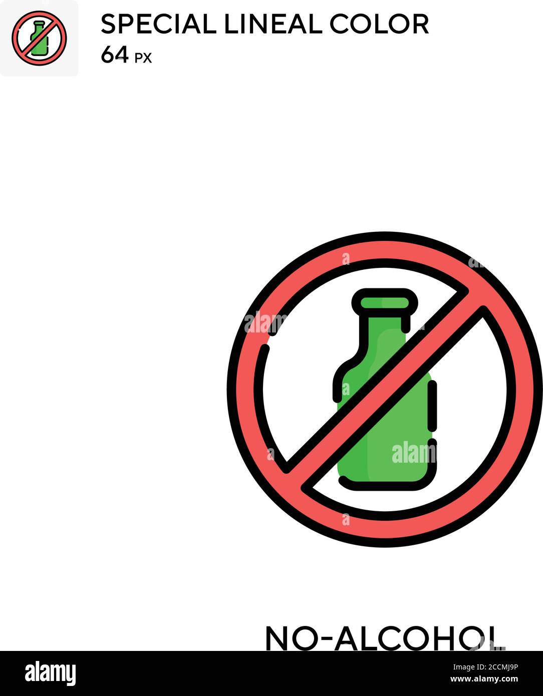 No-alcohol Special lineal color icon. Illustration symbol design ...