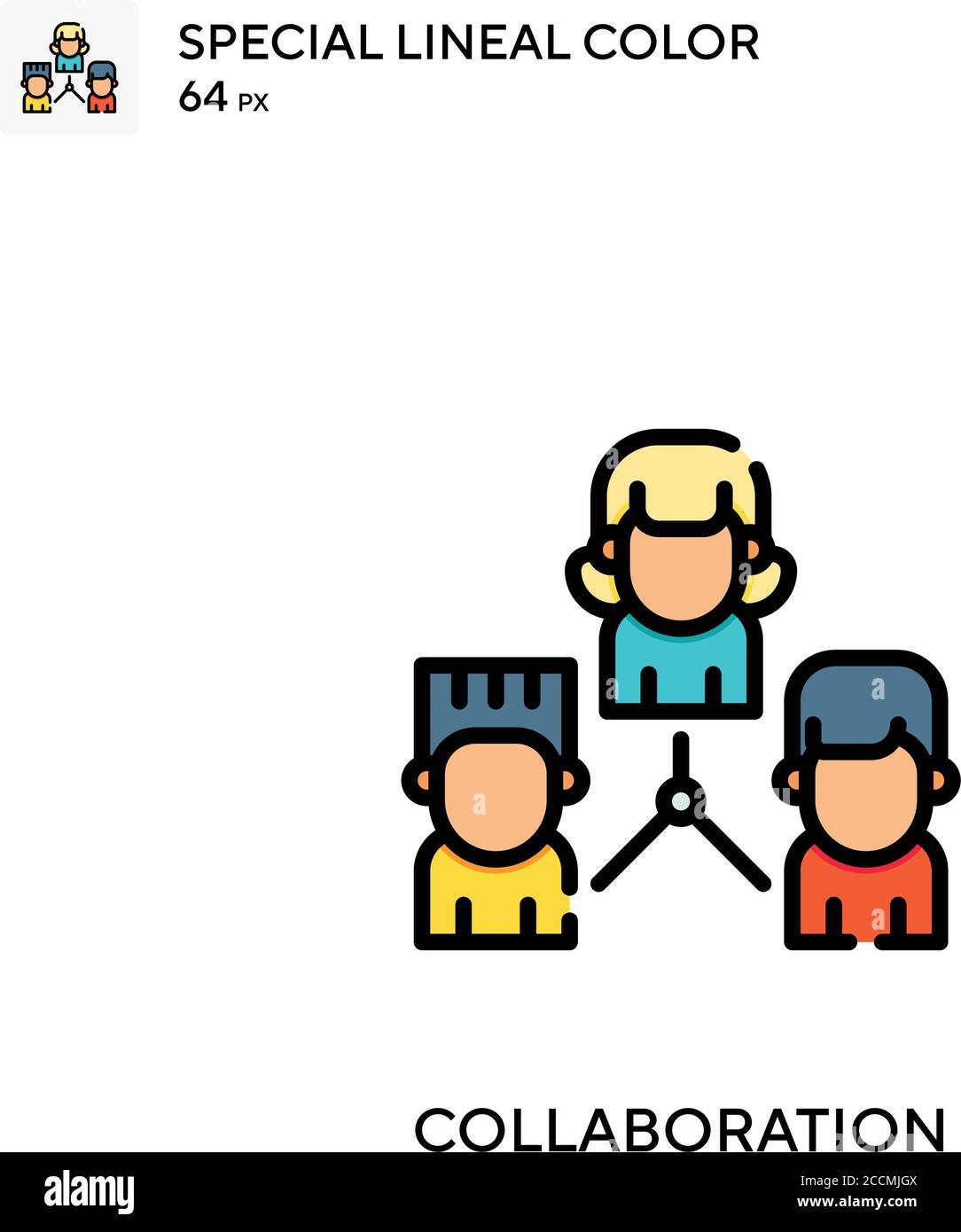 Collaboration Special lineal color icon. Illustration symbol design ...