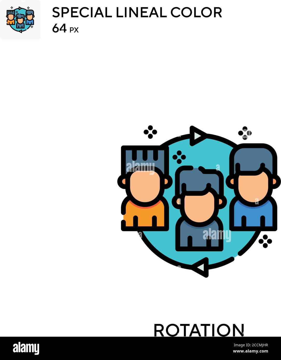 Rotation Special lineal color icon. Illustration symbol design template ...