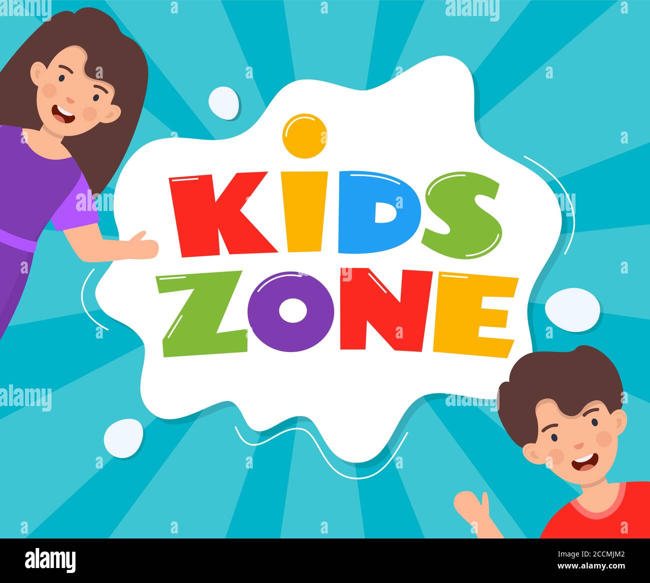 Kids zone emblem or logo for children's playroom. Kids zone hand drown ...