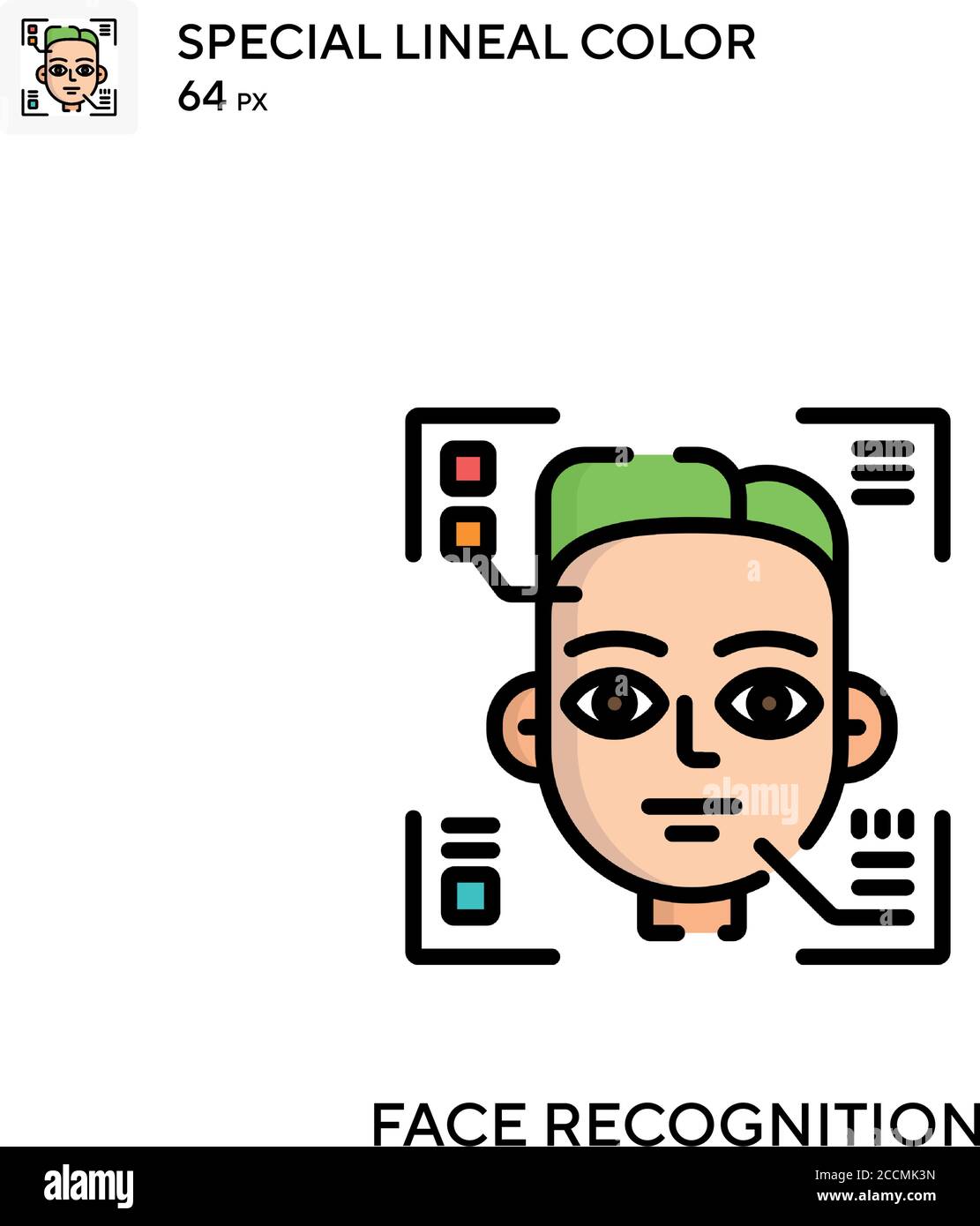 Face recognition Special lineal color icon. Illustration symbol design ...