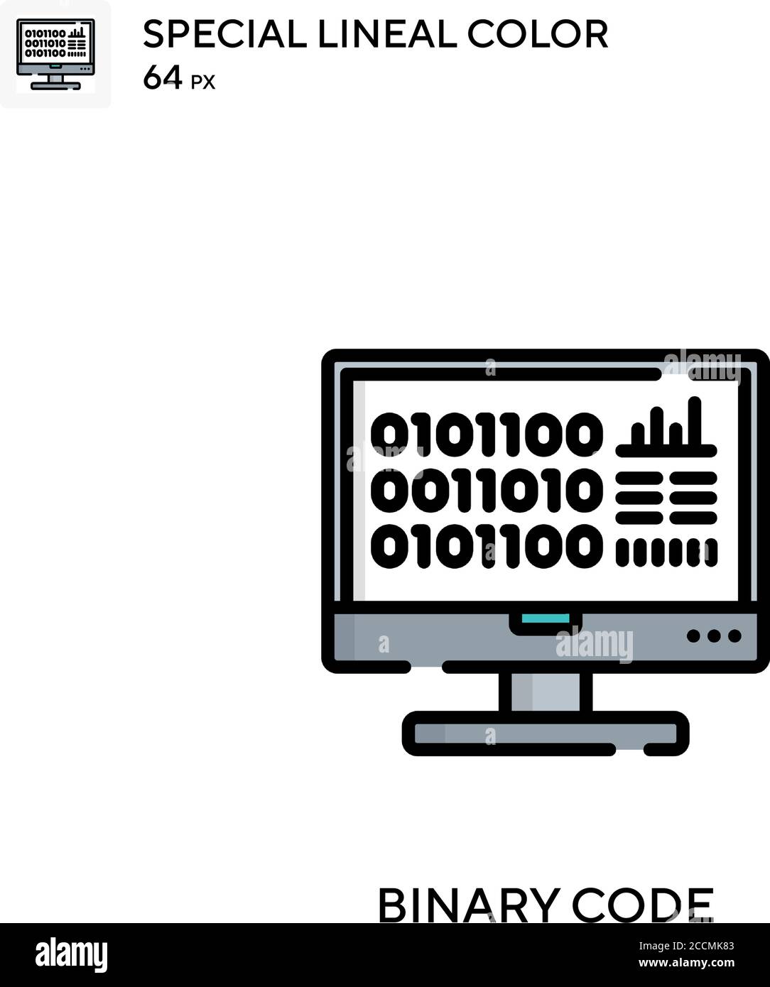 Binary code Special lineal color icon. Illustration symbol design ...