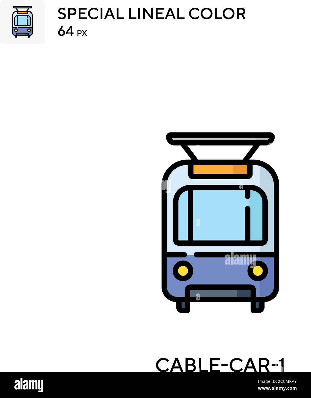 Cable-car-1 Special lineal color icon. Illustration symbol design ...