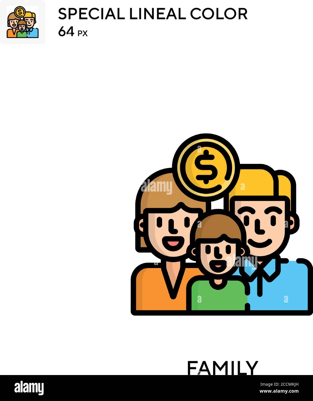 Family Special lineal color icon. Illustration symbol design template ...
